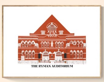Limited Edition Ryman Auditorium Poster Nashville Tennessee Music Art ...