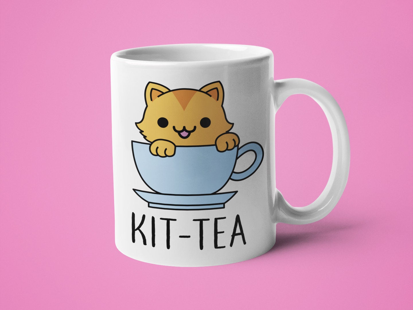 Cat Mug Kitten Mug Cat Lover Gift Funny Cat Mug Kit-tea | Etsy