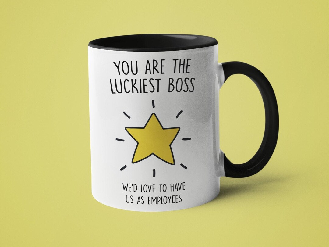 Luckiest Boss Mug: Funny Office Gift, 11oz Ceramic - Etsy