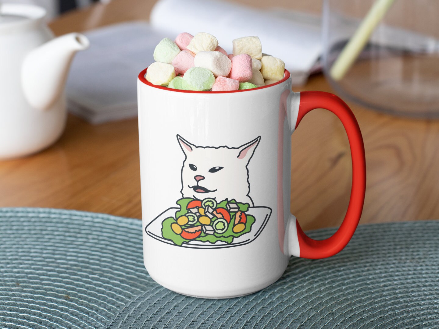 Cat Meme Mug Woman Yelling at Cat Meme Funny Cat Mug - Etsy