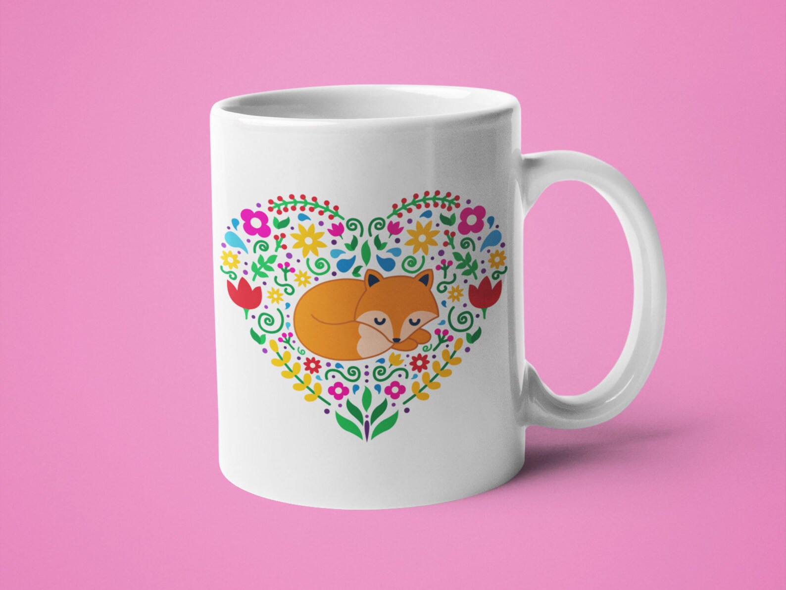 Fox Mug Cute Fox Cute Coffee Mug | Etsy