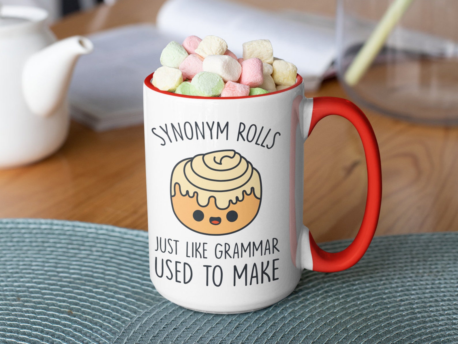 Grammar Mug, English Teacher Gift, Grammar Police, Synonym Rolls Just ...