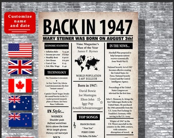 1947 fun facts | Etsy