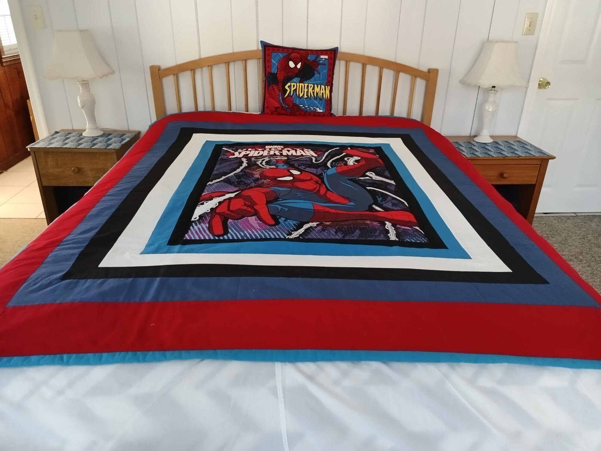 Spider-man Quilt and Pillow - Etsy
