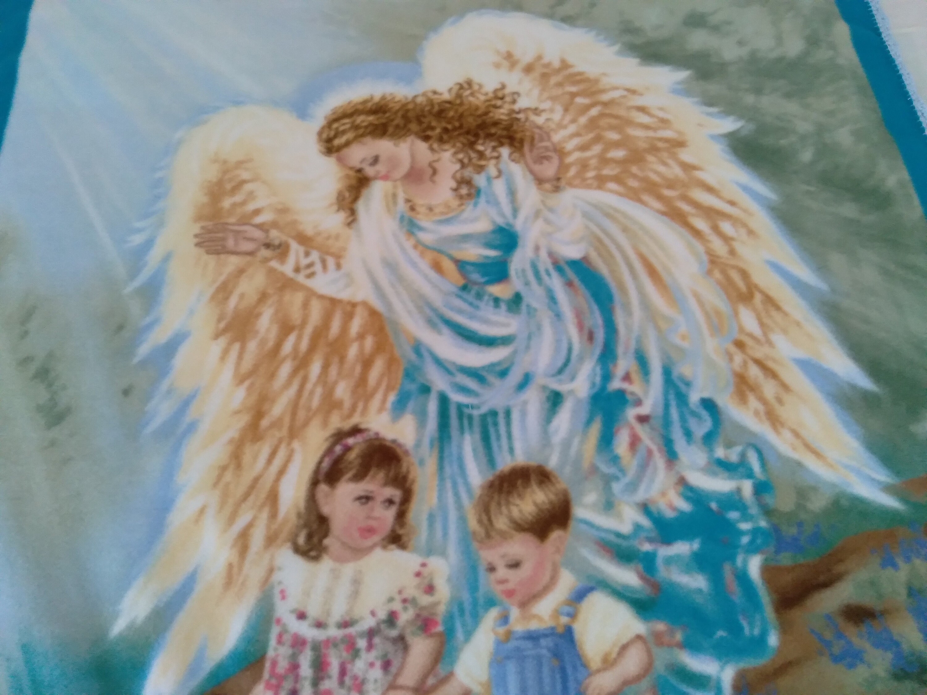 Angel Fleece Watching Over a Little Boy and Girl - Etsy UK