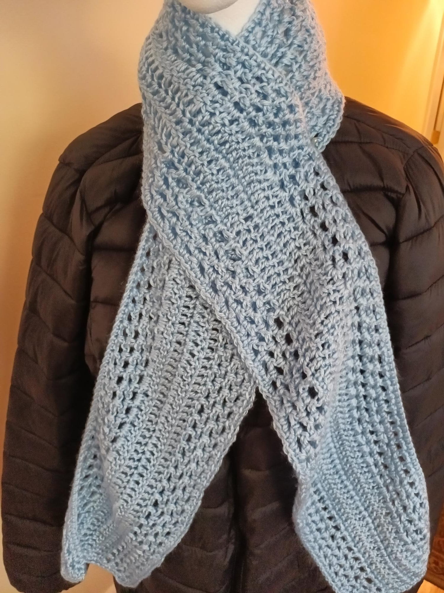 Light Blue Lacey Winter Scarf - Etsy