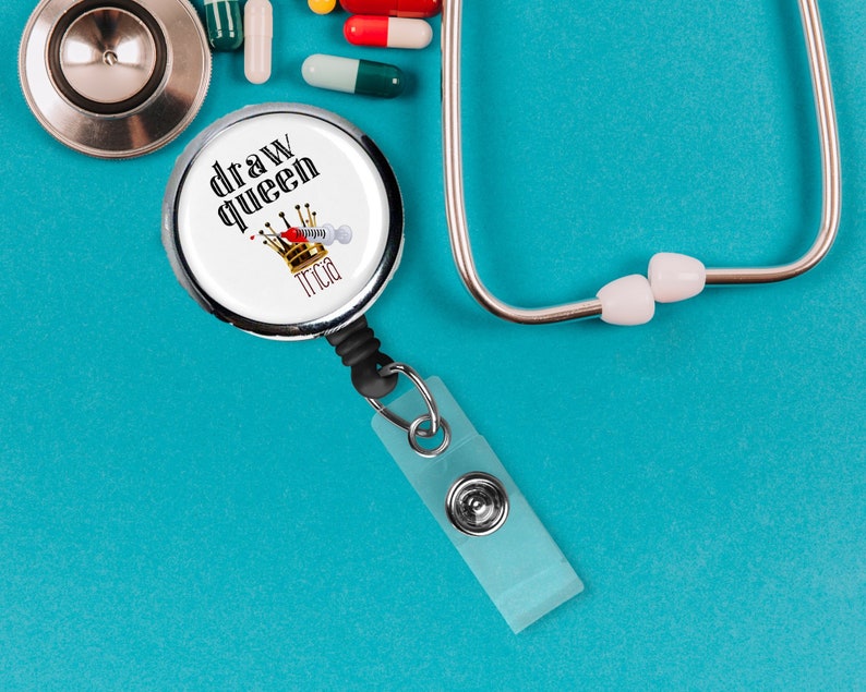 Phlebotomy Badge Reel Funny Gift for Nurse Draw Queen IV - Etsy