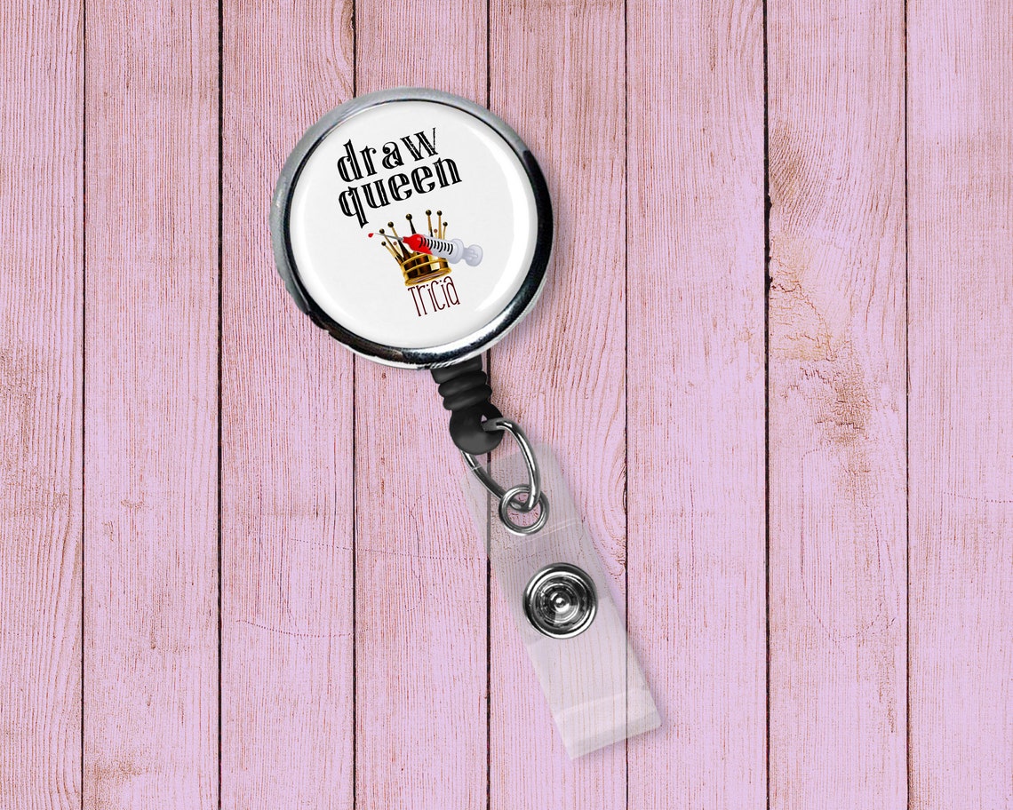 Phlebotomy Badge Reel Funny Gift for Nurse Draw Queen IV - Etsy