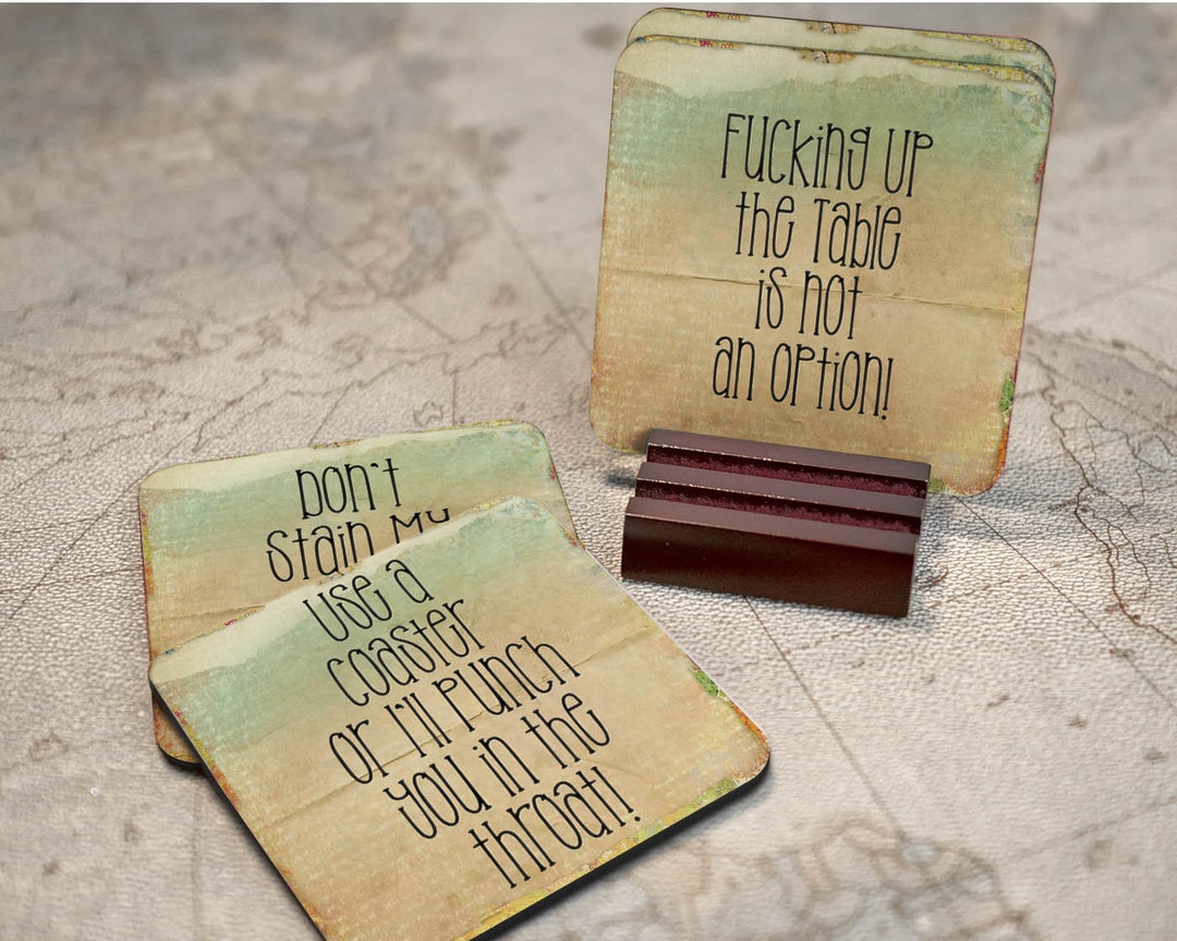 Sarcastic Coaster Set Funny Quotes Humorous Sarcastic - Etsy