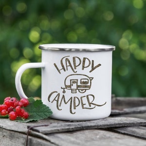 Happy Camper Mug, Custom Personalized Camo Stainless Coffee Cup for ...