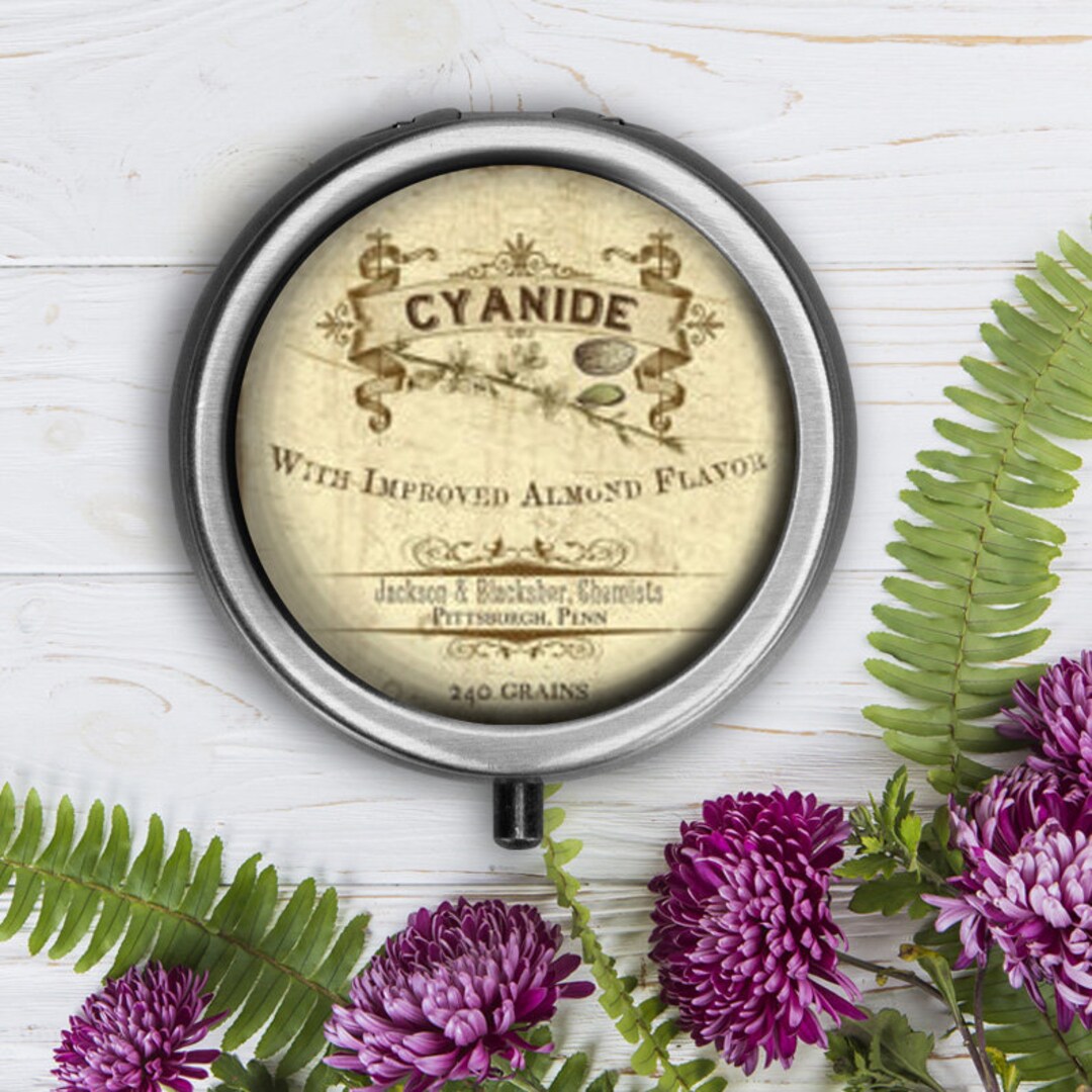 Cyanide Poison Pill Box, Pill Organizer Mirror, Compact Mirrored Pill ...