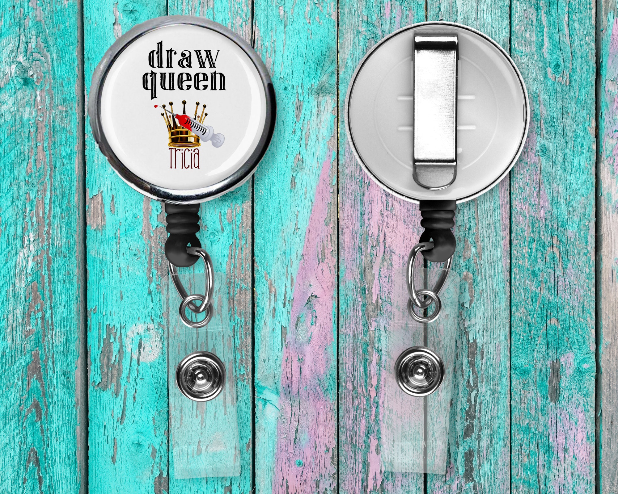 Phlebotomy Badge Reel Funny Gift for Nurse Draw Queen IV - Etsy