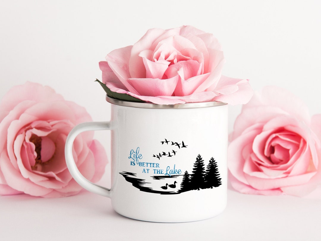 Personalized Lake Camping Mug, Stainless Steel Kayak Canoe Mug, Water ...