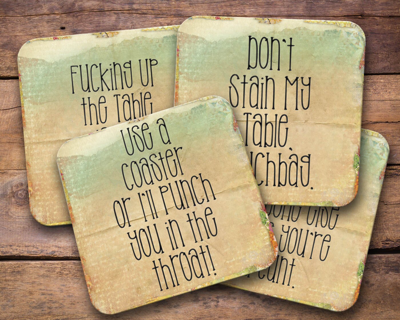 Sarcastic Coaster Set Funny Quotes Humorous Sarcastic | Etsy