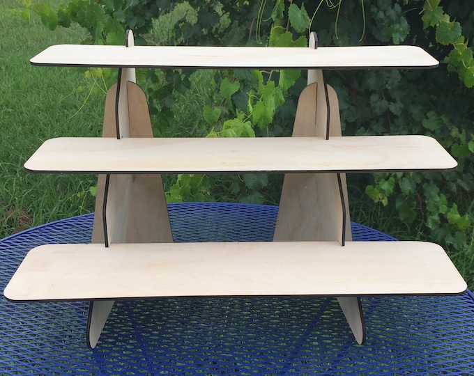 Three Tiered Wooden Display Shelves - Etsy