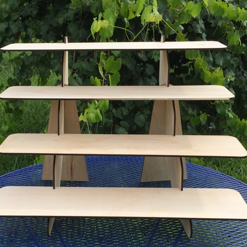 Two Tiered Wooden Display Shelf - Etsy