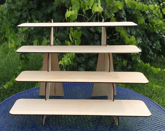 Four Tiered Wooden Display Shelf - Etsy