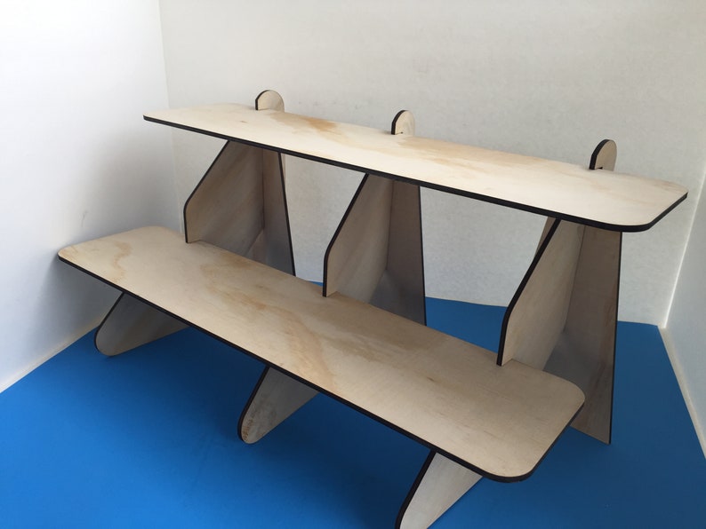 Extra Support Two Tiered Wooden Display Shelf - Etsy