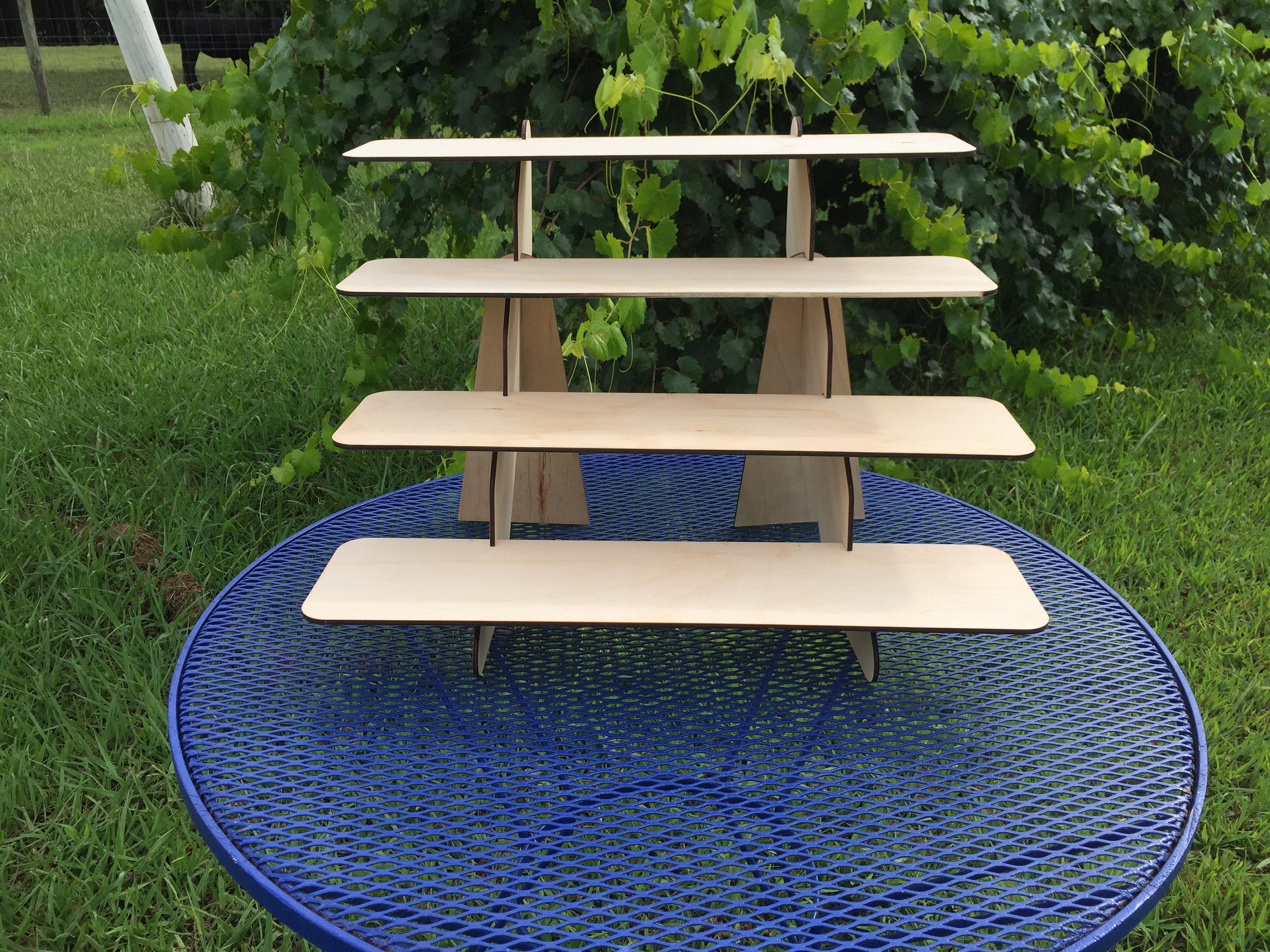 Four Tiered Wooden Display Shelf - Etsy