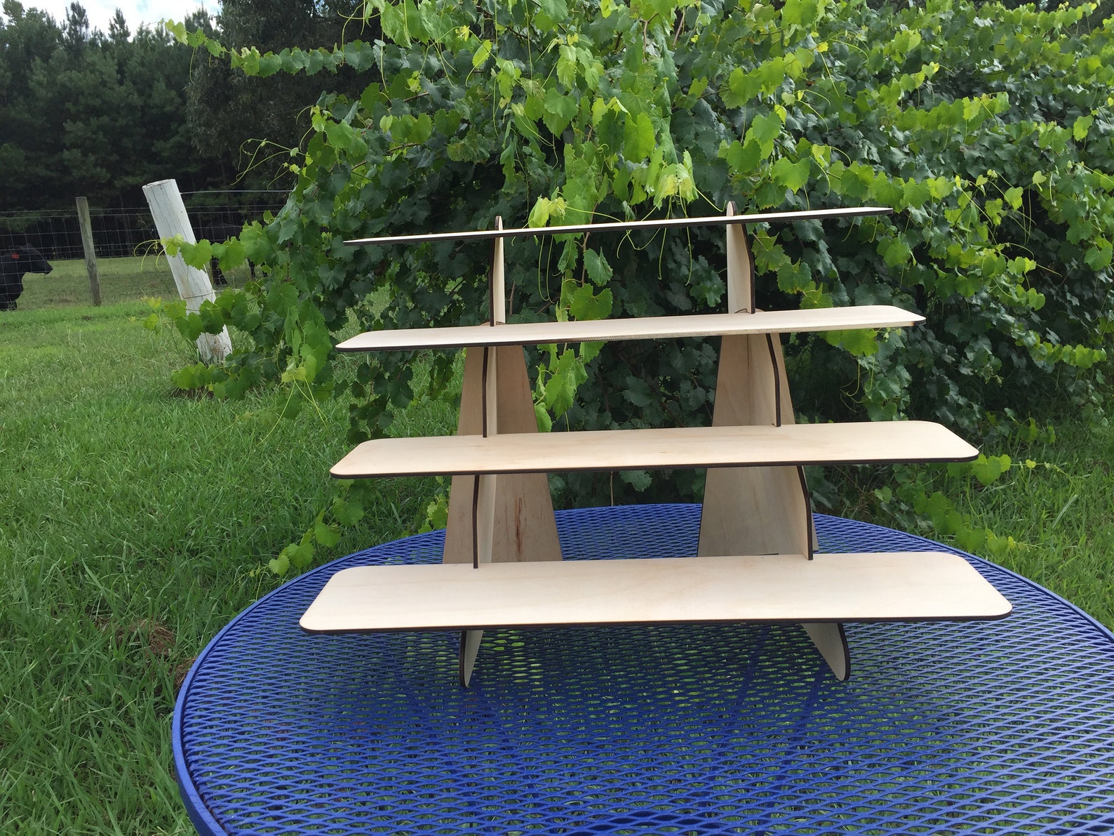 Four Tiered Wooden Display Shelf - Etsy