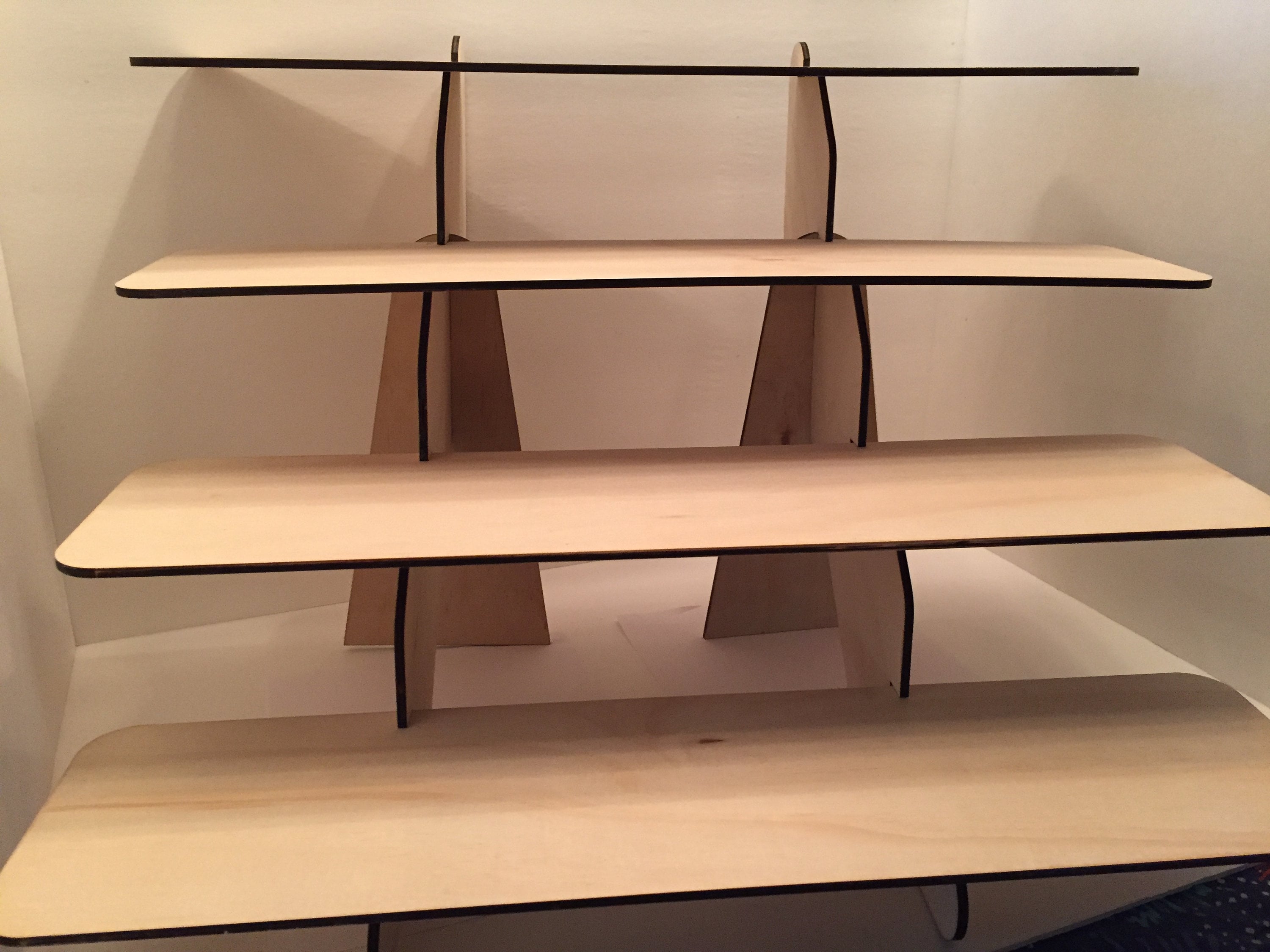 Four Tiered Wooden Display Shelf - Etsy