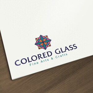 Colored Glass Logo. Stained Glass Logo Design. Stained Glass Premade ...