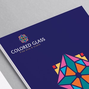 Colored Glass Logo. Stained Glass Logo Design. Stained Glass Premade ...