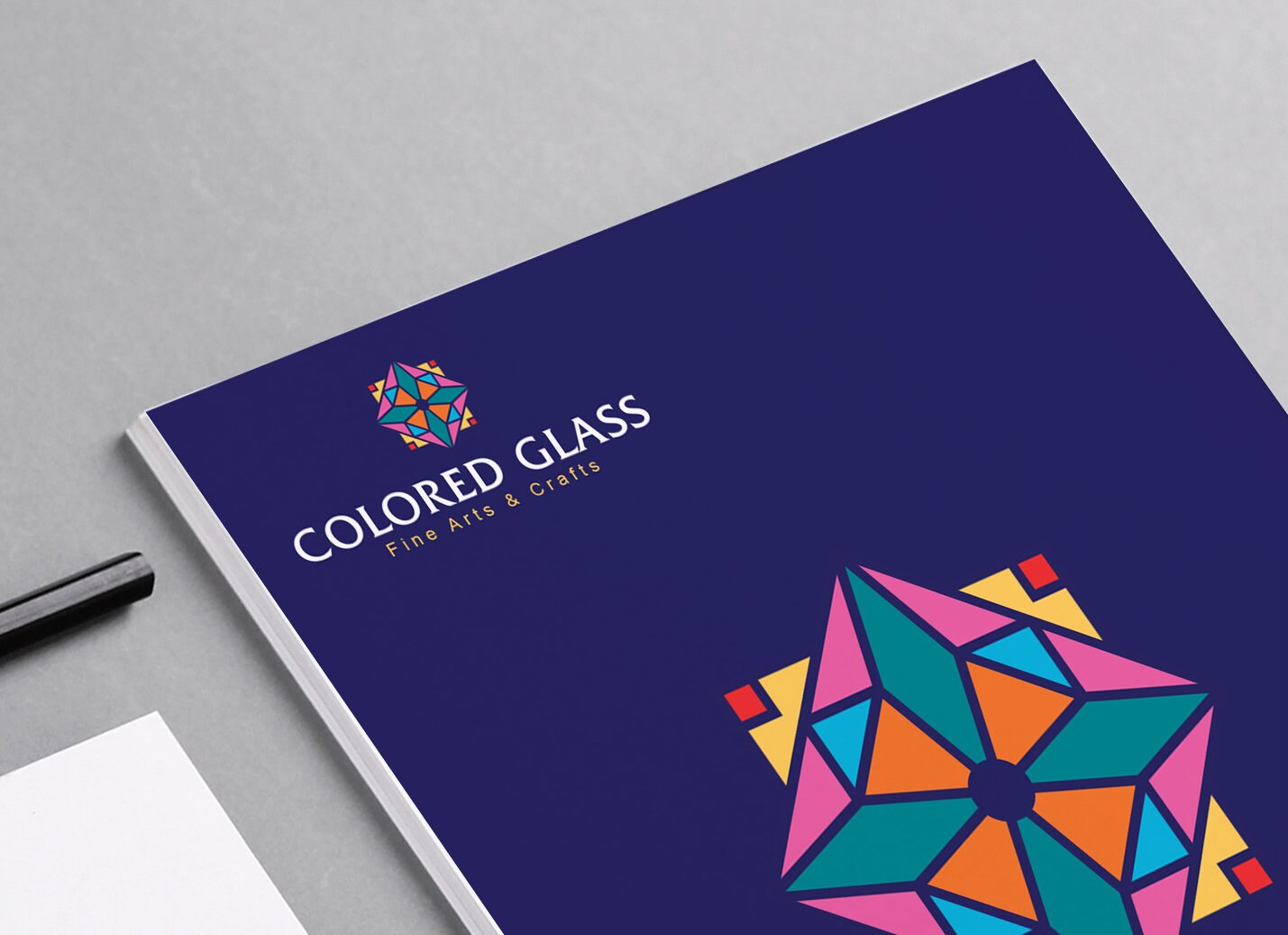 Colored Glass Logo. Stained Glass Logo Design. Stained Glass - Etsy