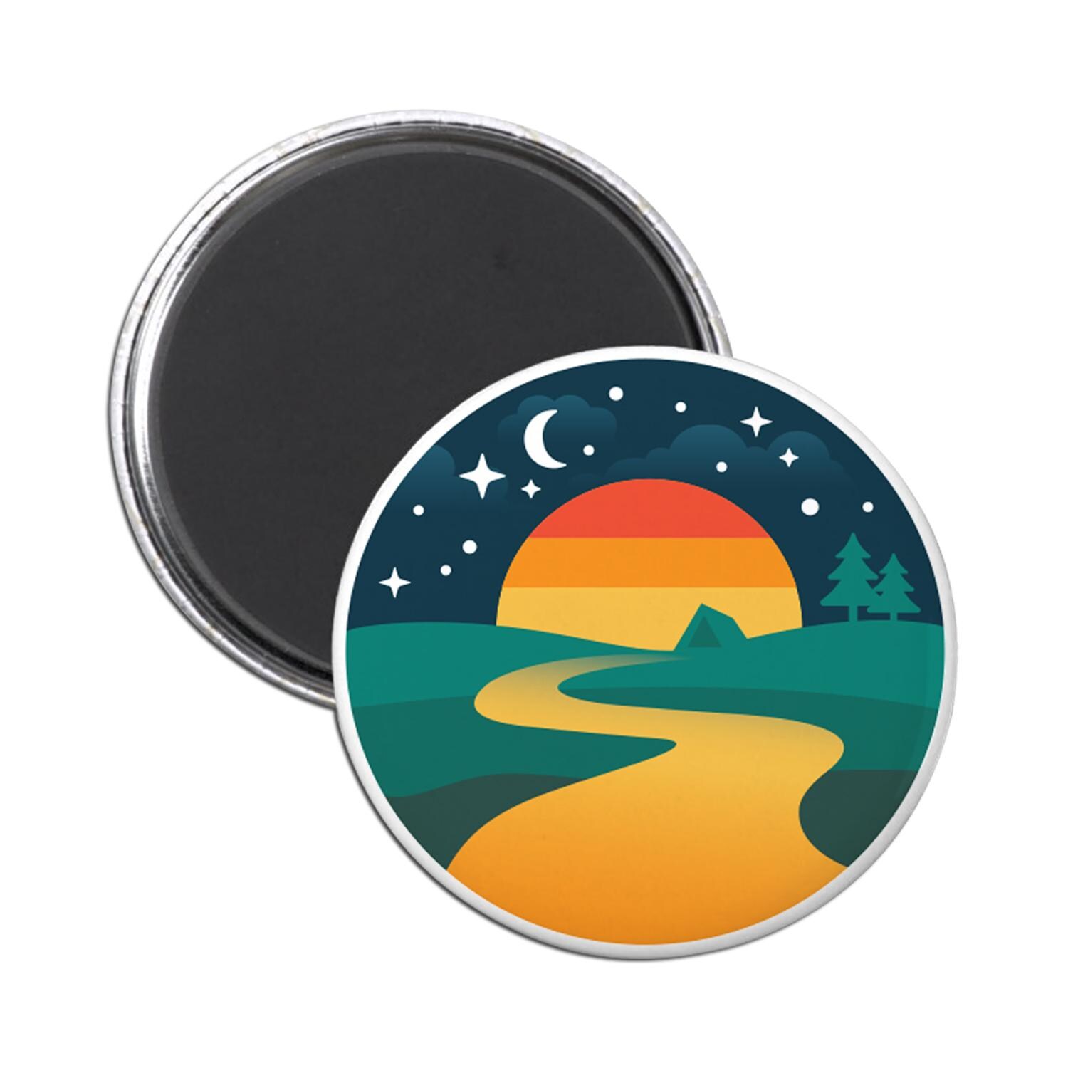 Moonlight Camping Magnet. Camping Fridge Magnet. Nature Fridge Magnet ...
