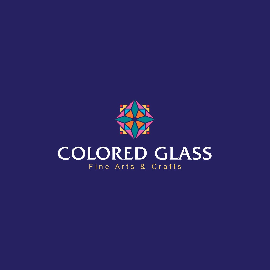 Colored Glass Logo. Stained Glass Logo Design. Stained Glass - Etsy
