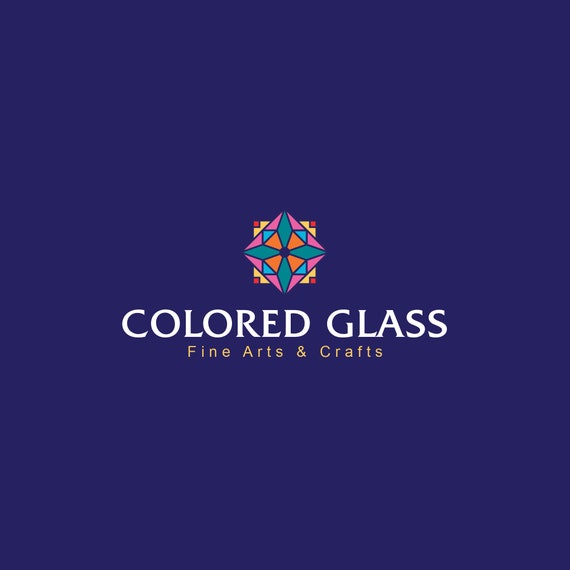 Colored Glass Logo. Stained Glass Logo Design. Stained Glass - Etsy