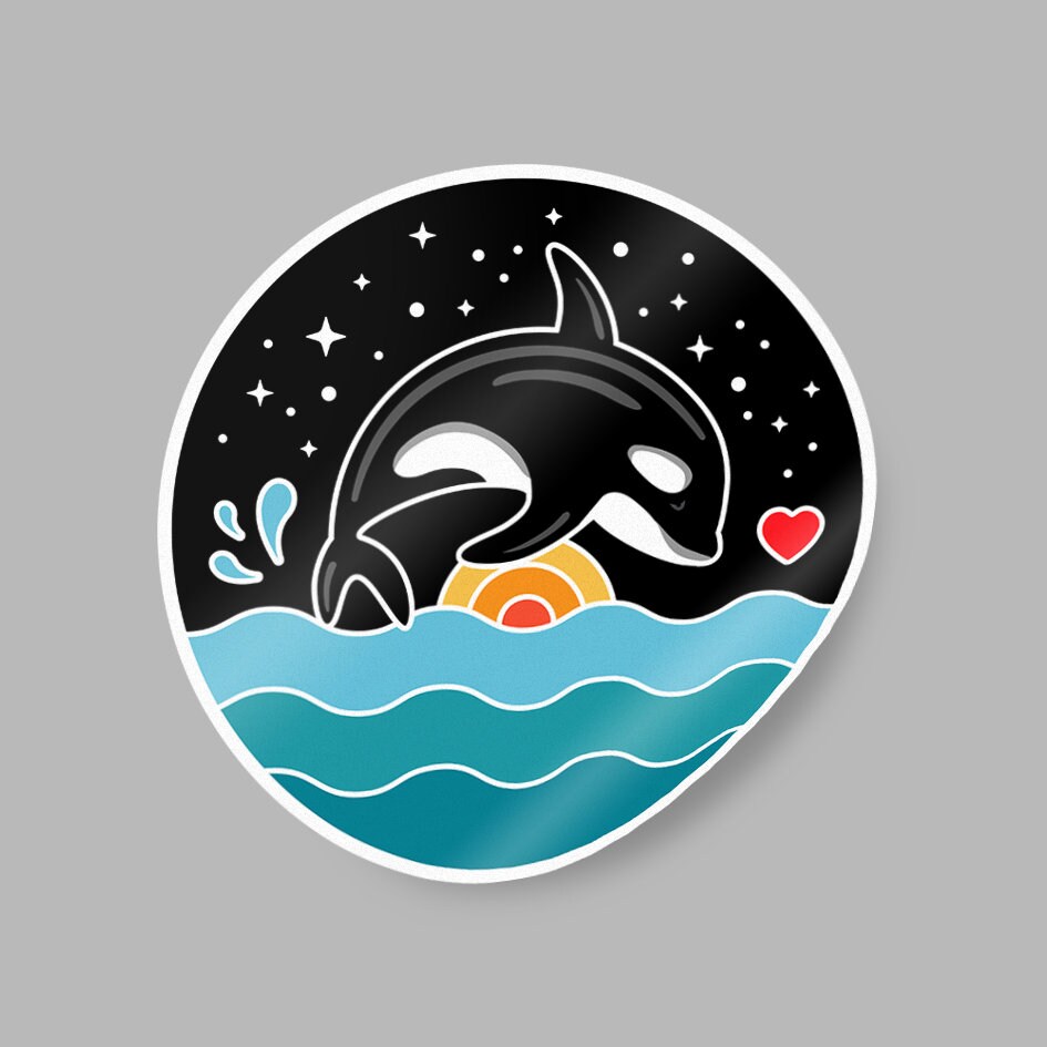 Orca Breaching Sticker. Orca Sticker. Killer Whale Sticker. Tilikum ...