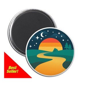 Moonlight Camping Magnet. Camping Fridge Magnet. Nature Fridge Magnet ...