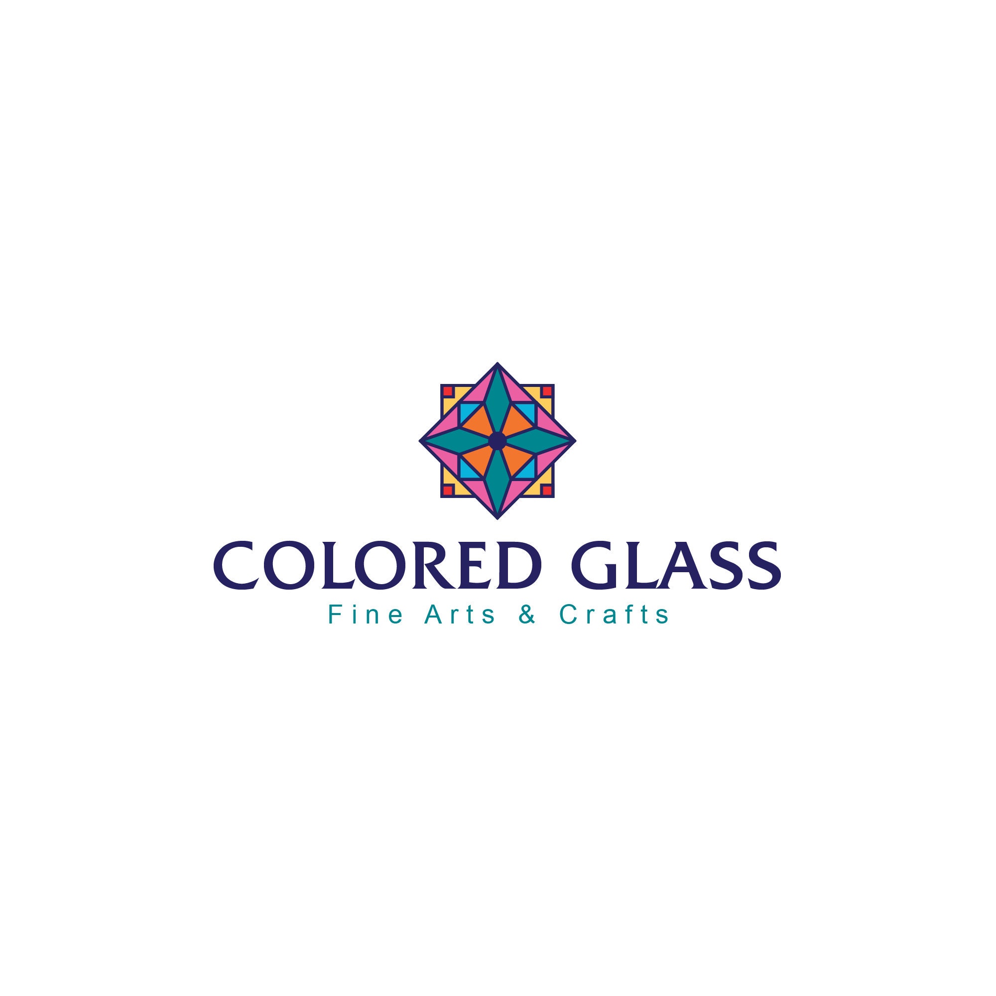 Colored Glass Logo. Stained Glass Logo Design. Stained Glass Premade ...
