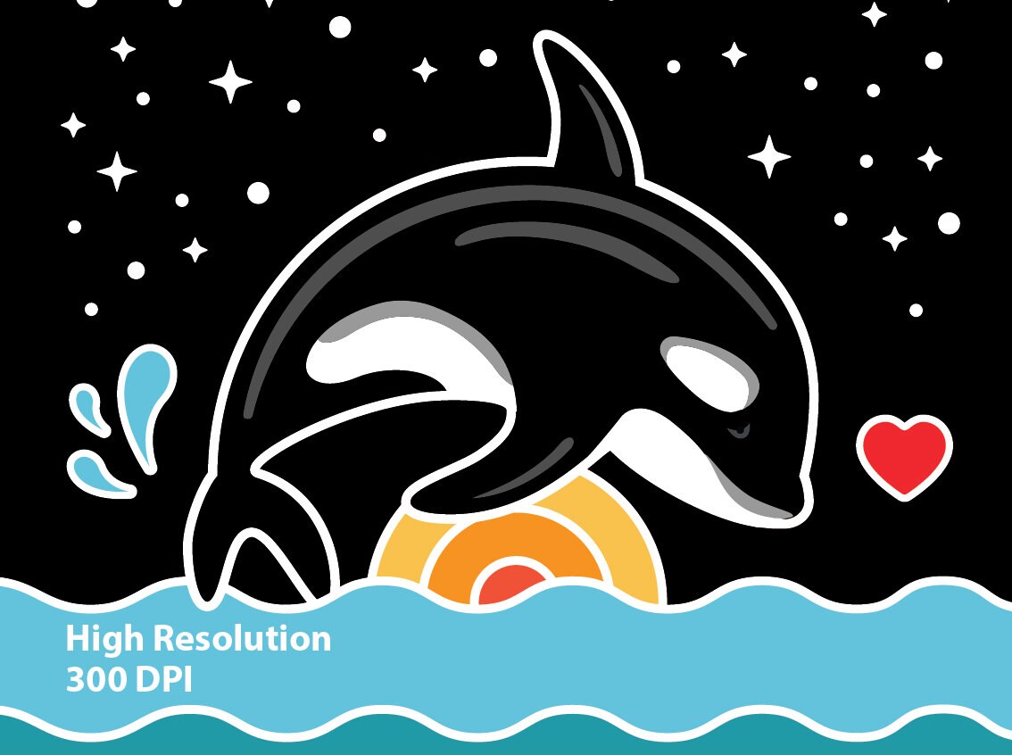 Orca Breaching Digital Print. Orca Art. Killer Whale Art. Orca Lover ...