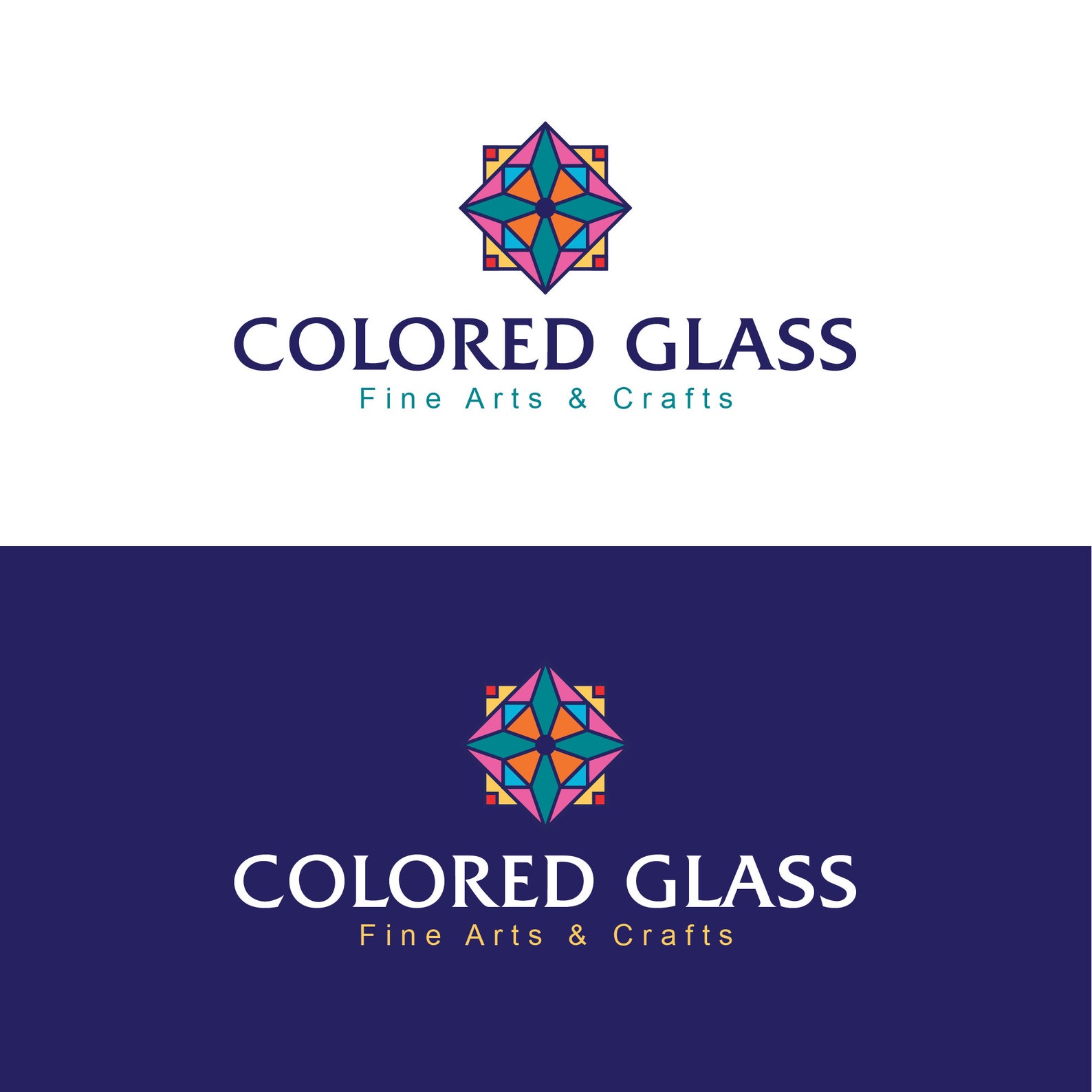 Colored Glass Logo. Stained Glass Logo Design. Stained Glass Premade ...