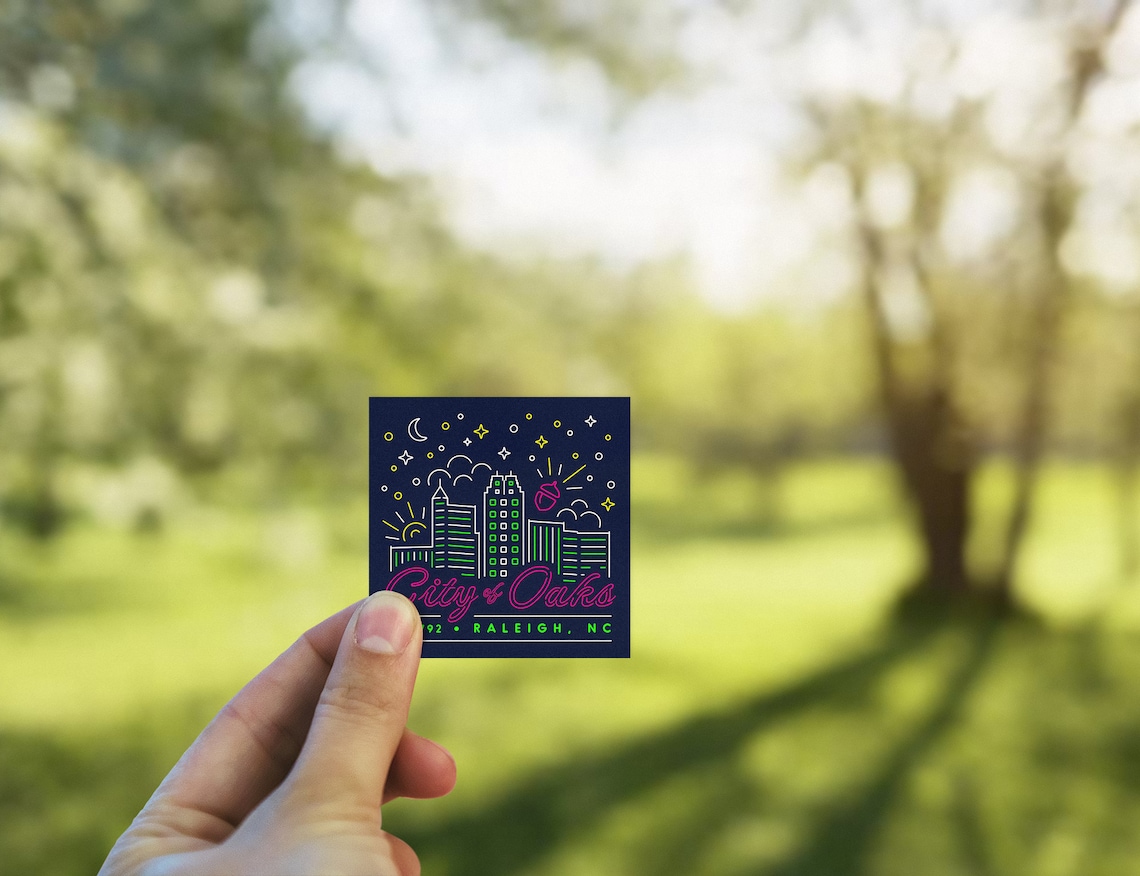 Raleigh Sticker. Raleigh NC Sticker. City of Oaks Sticker. - Etsy