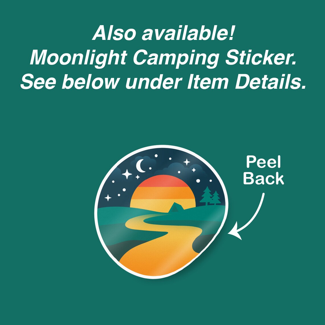 Moonlight Camping Magnet. Camping Fridge Magnet. Nature Fridge Magnet ...