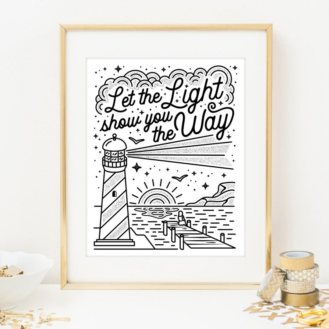 Let the Light Show You the Way Digital Print. Lighthouse Artwork ...