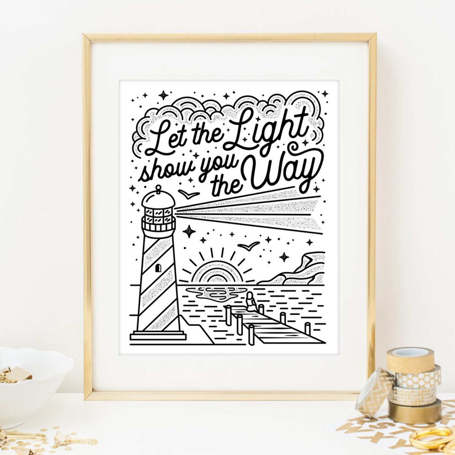 Let the Light Show You the Way Digital Print. Lighthouse Artwork ...