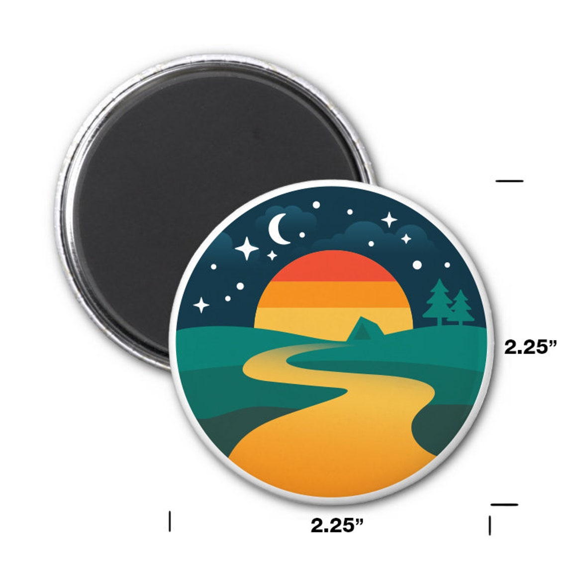 Moonlight Camping Magnet. Camping Fridge Magnet. Nature Fridge Magnet ...