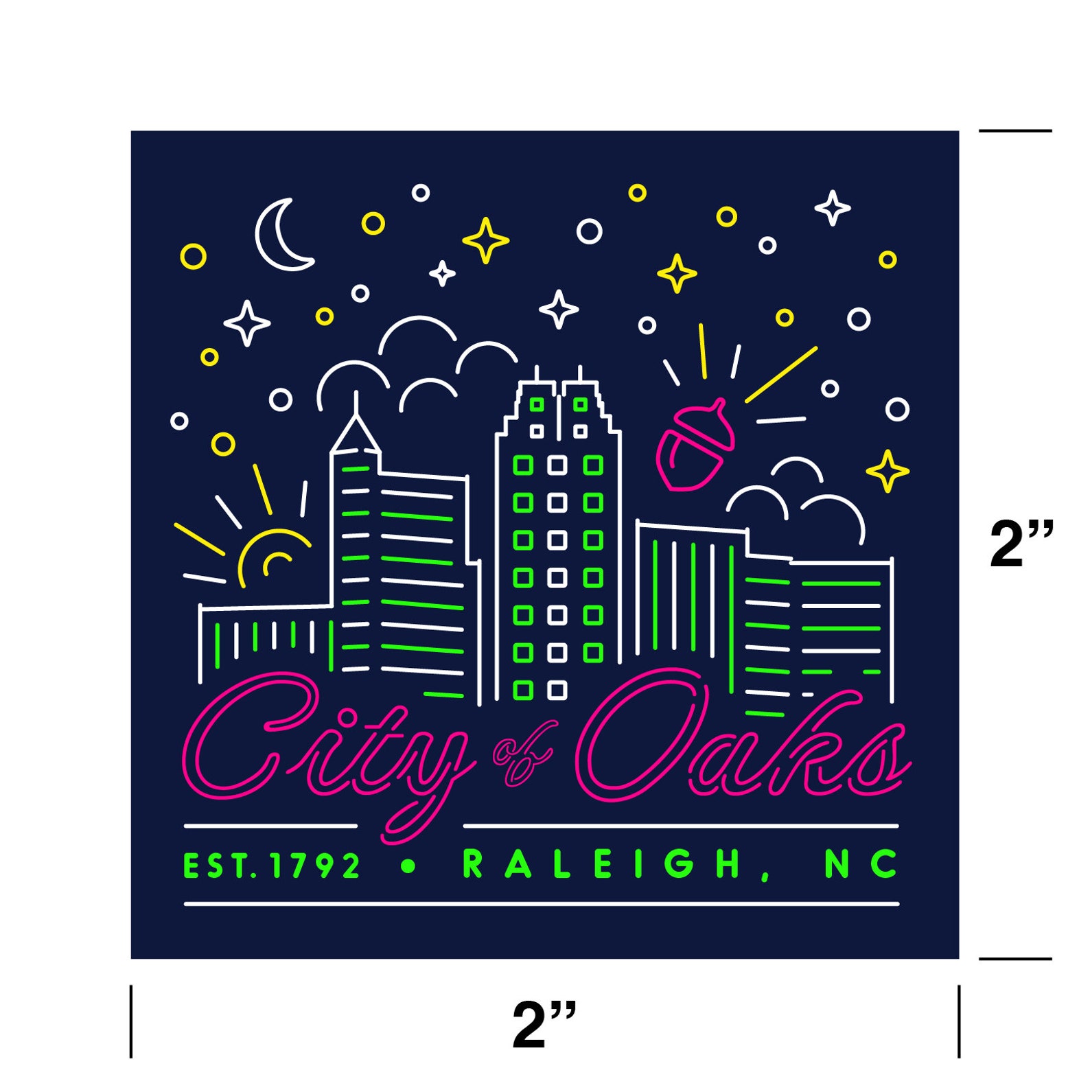 Raleigh Sticker. Raleigh NC Sticker. City of Oaks Sticker. Raleigh ...