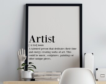 Buy Artist Definition Prints Printable Definition Posters Funny Online ...