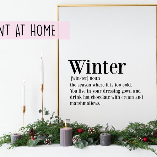 Winter Definition Print Dictionary Print Winter Printable - Etsy