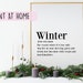 Winter Definition Printable Print, Dictionary Wall Art, Seasonal Decor ...