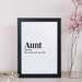 Aunt Definition Print, Gift for Aunt, Dictionary Print Home Decor - Etsy UK