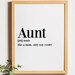 Aunt Definition Print, Gift for Aunt, Dictionary Print Home Decor - Etsy UK