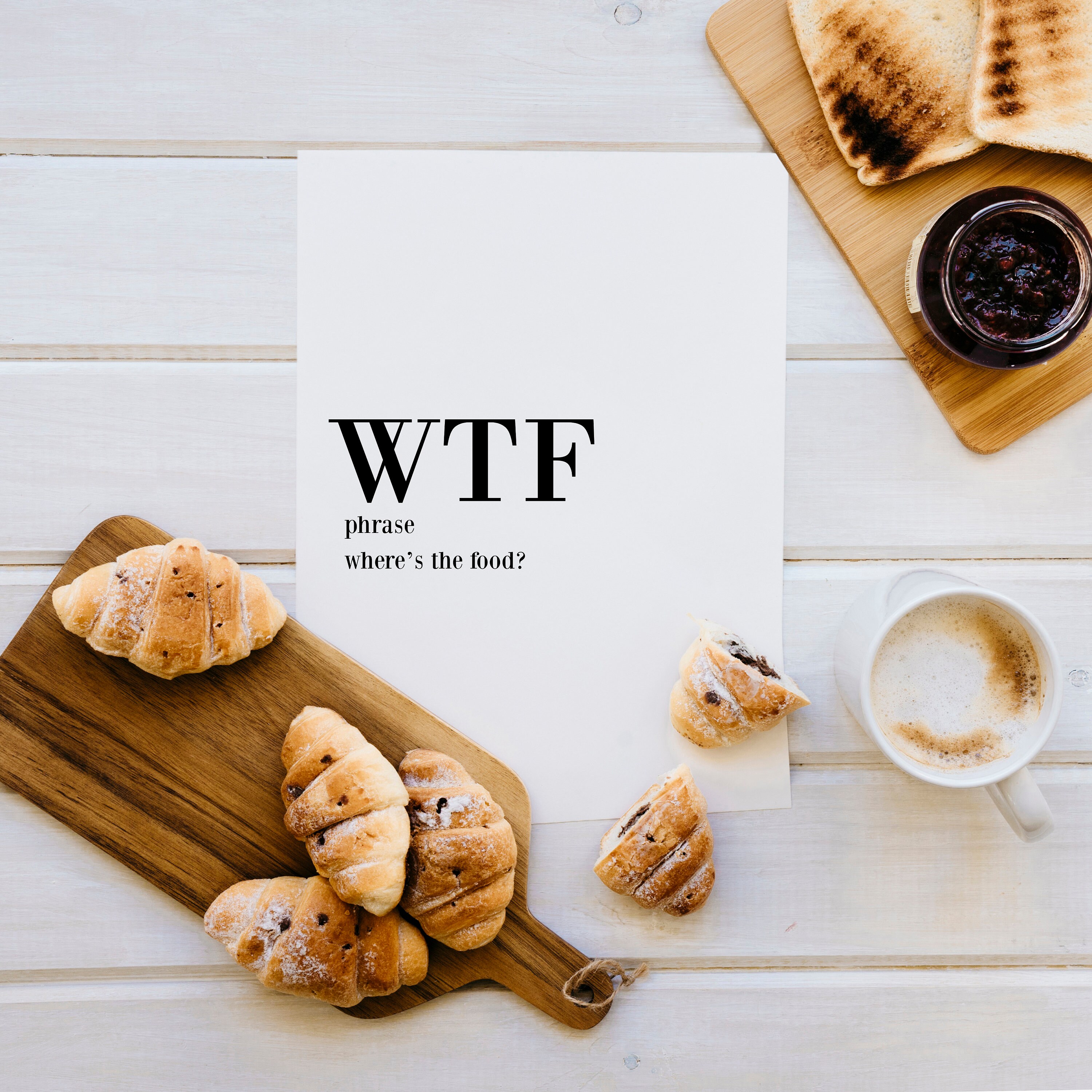 WTF Definition Print, Where's the Food, Funny Food Poster, Foodie Gift ...