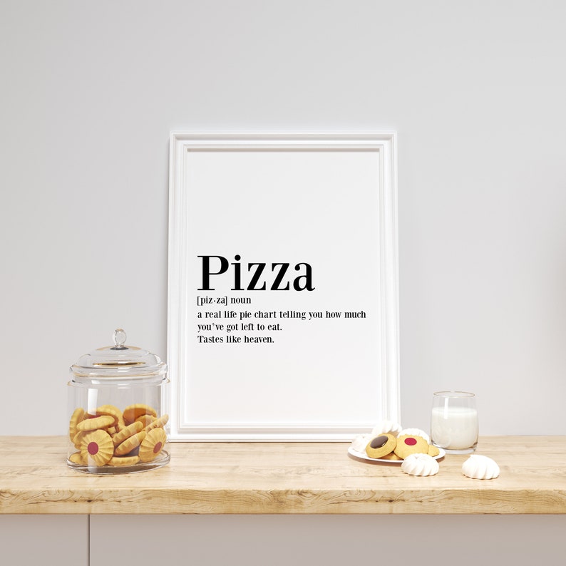 Pizza Definition Printable Print, Pizza Lover Gift, Foodie Wall Art ...