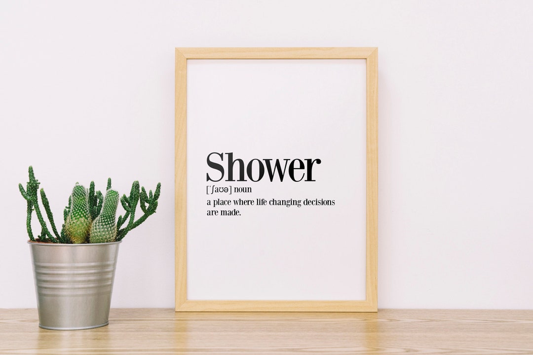 Bathroom Shower Definition Print, Bathroom Wall Art Decor, Bathroom ...